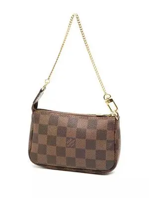 LOUIS VUITTON Damier Ebene Mini Pochette Accessoires - Brown