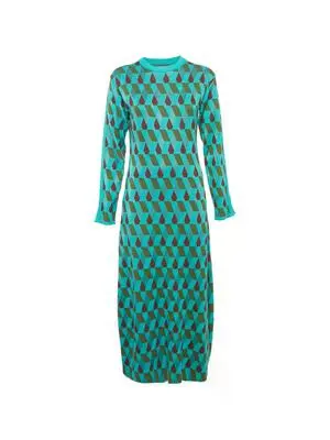 La DoubleJ Diamond-pattern Midi Dress