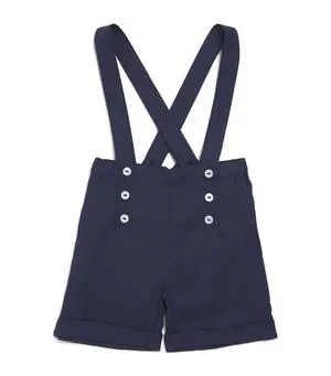 TARTINE ET CHOCOLAT Linen Chino Shorts With Bracers - Navy