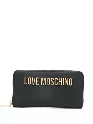 Moschino Logo Zip Wallet - Black
