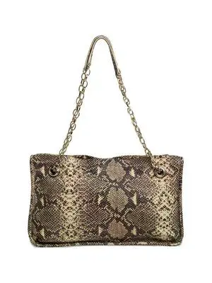 Dkny Snakeskin-embossed Shoulder Bag With Chain Strap