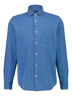 Frescobol Carioca Emilio Herringbone Denim Shirt