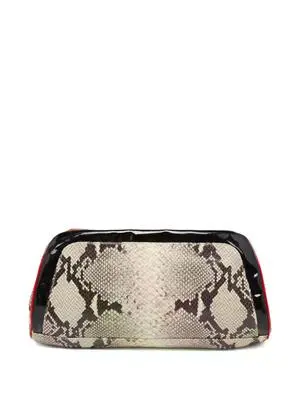 GIUSEPPE ZANOTTI Python-effect Clutch Bag With Logo Plaque