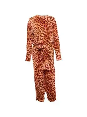 Stella McCartney Leopard-print Tie-up Jumpsuit - Orange