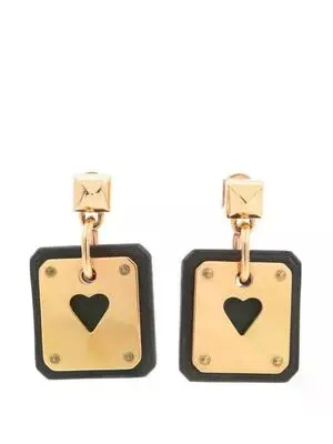 Hermès As De Coeur Costume Earrings - Black