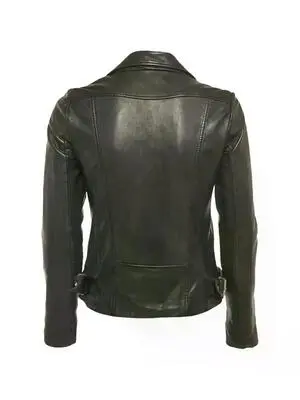 Maje Asymmetrical Zip Leather Biker Jacket