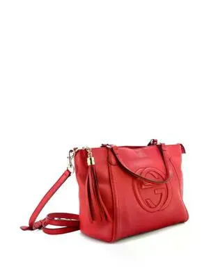 Gucci Soho Convertible Top Handle Leather Satchel Small - Red