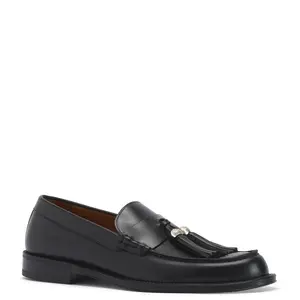 GIUSEPPE ZANOTTI Leather Loafers With Tassels - Black