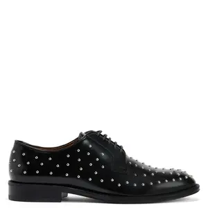 GIUSEPPE ZANOTTI Metal Studded Leather Derby Shoes