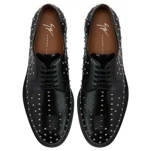 GIUSEPPE ZANOTTI Metal Studded Leather Derby Shoes