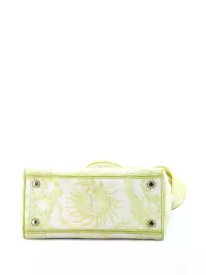 Dior Lady D-lite Embroidered Canvas Medium Satchel - Yellow