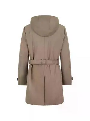 MOORER Hooded Belted Raincoat