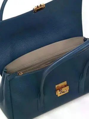 COCCINELLE Leather Turnlock Shoulder Bag - Blue