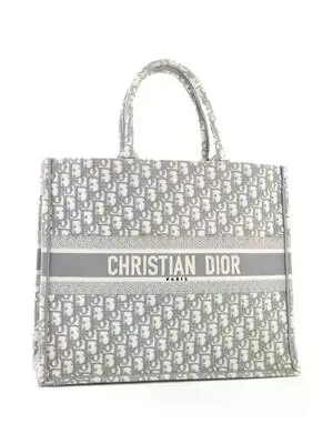 Dior Book Oblique Canvas Large Tote Bag - Grey