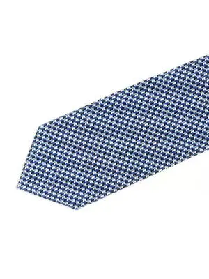 TOM FORD Star-jacquard Neck Tie - Blue