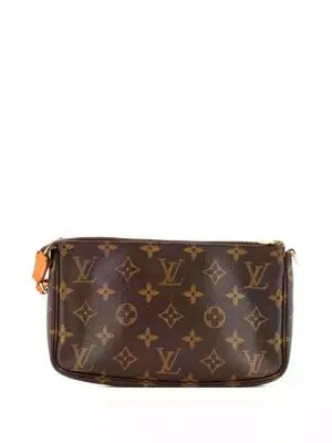 LOUIS VUITTON Pochette Accessoires Monogram Canvas Clutch Bag - Brown