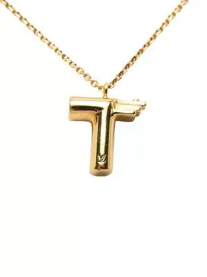 LOUIS VUITTON Plated And Me Letter T Pendant Necklace - Gold