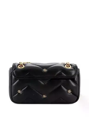 Gucci Gg Marmont Studded Matelasse Leather Small Shoulder Bag - Black