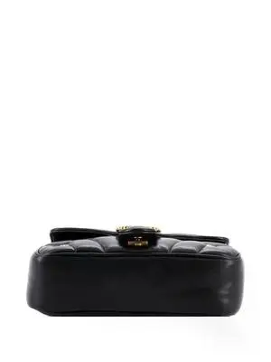 Gucci Gg Marmont Studded Matelasse Leather Small Shoulder Bag - Black