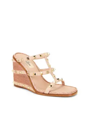 Valentino Garavani Rockstud Espadrille Mule - Beige Rose