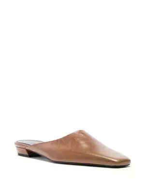 Proenza Schouler Leather Trap Mules - Brown