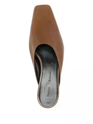 Proenza Schouler Leather Trap Mules - Brown