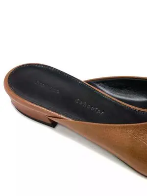 Proenza Schouler Leather Trap Mules - Brown