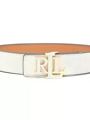 Ralph Lauren Logo-buckle Leather Belt - White