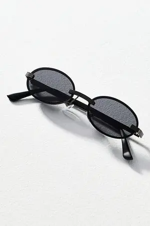ELITE EYEWEAR Frameless Oval Sunglasses - Black