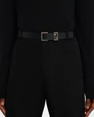 Versace Greca 30mm Leather Belt - 1b00e-blac