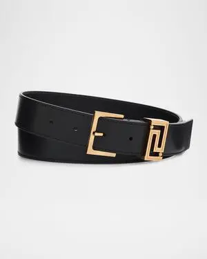 Versace Greca 30mm Leather Belt - 1b00v-blac