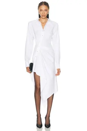 MUGLER Asymmetrical Shirt Dress