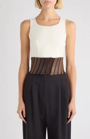 Alaïa Wool-blend Corset Top