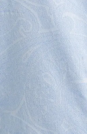 Etro Roma Regular Fit Light Blue Paisley Jacquard Cotton Dress Shirt