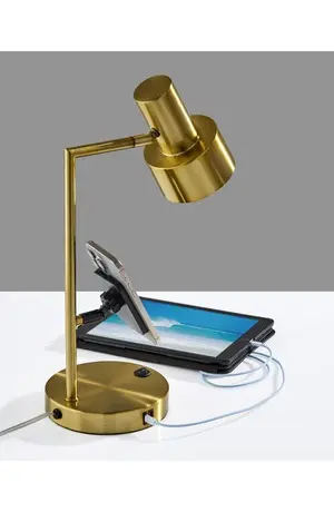 ADESSO Rowe Supercharger Led Desk Lamp - Antique Brass