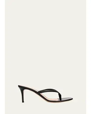 GIANVITO ROSSI 70mm Nappa Leather Thong Sandals - Black