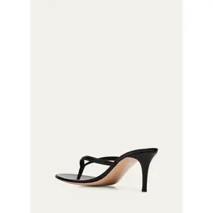GIANVITO ROSSI 70mm Nappa Leather Thong Sandals - Black