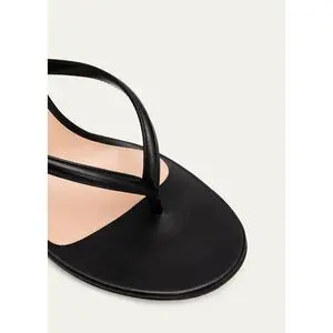 GIANVITO ROSSI 70mm Nappa Leather Thong Sandals - Black