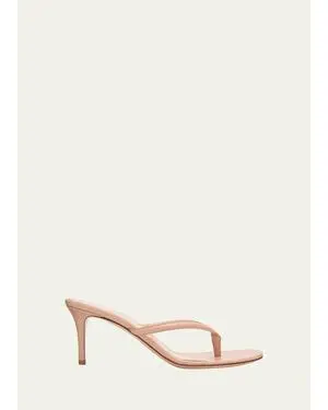 GIANVITO ROSSI 70mm Nappa Leather Thong Sandals Peach