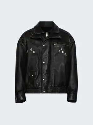 PALY The Commission Leather Bomber Jacket - Black