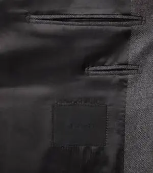 SAMAN AMEL Double-breasted Wool Suit Jacket - Grey