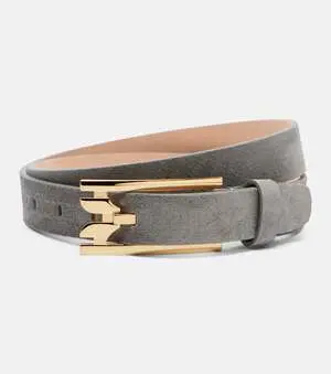 Victoria Beckham Suede Belt - Grey