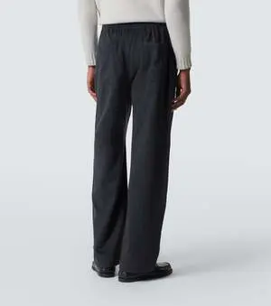 SAMAN AMEL Cashmere Straight Pants - Grey