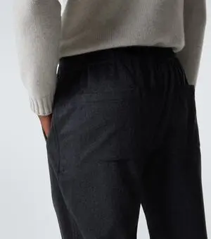 SAMAN AMEL Cashmere Straight Pants - Grey