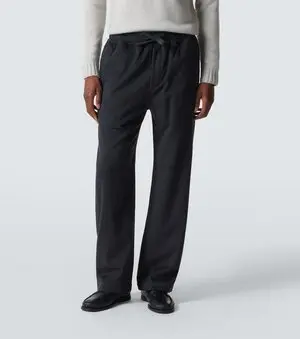 SAMAN AMEL Cashmere Straight Pants - Grey