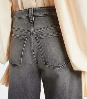 Khaite Delina High-rise Wide-leg Jeans - Grey