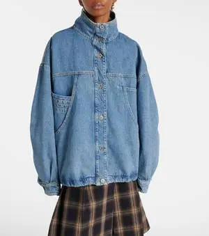 Attico Oversized Denim Bomber Jacket - Blue