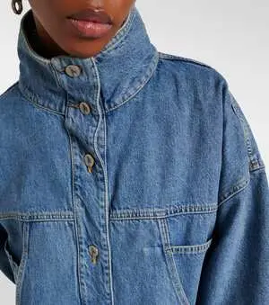 Attico Oversized Denim Bomber Jacket - Blue