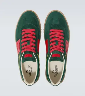 Valentino Garavani Suede Lace-up Sneakers - Green