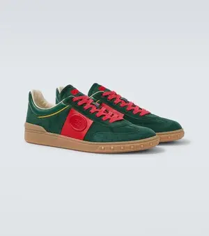 Valentino Garavani Suede Lace-up Sneakers - Green